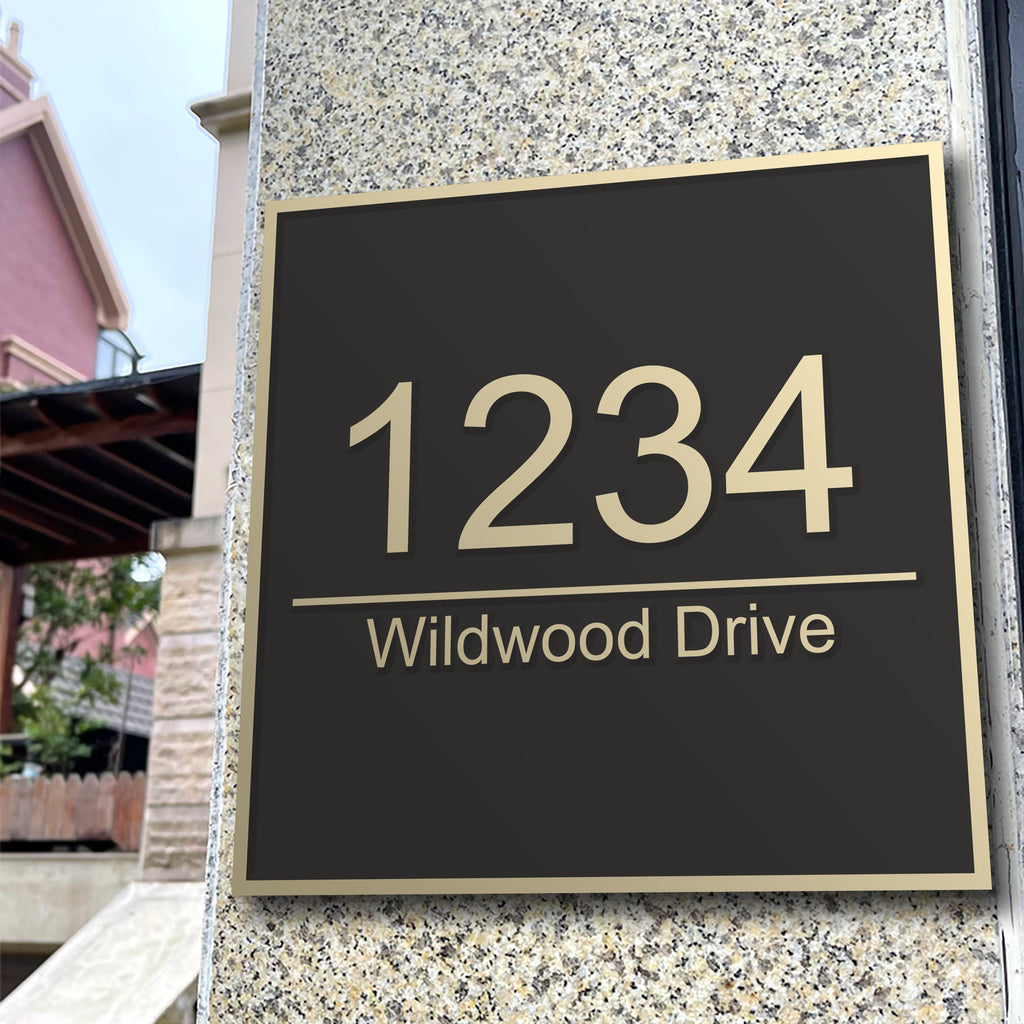 Metal Brass Address Plaque Monument Plaque Square Gate Sign Hotel Vill ...