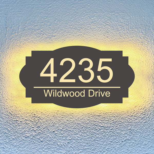 Traditioanl Address Plaque Illuminated House Number Address Street Num ...