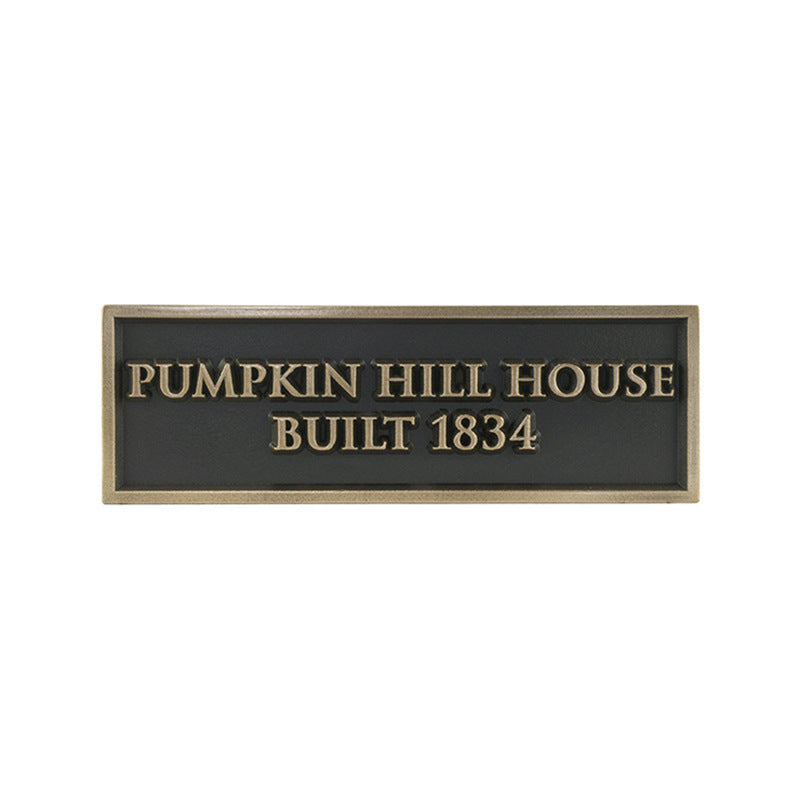Bronze Plaque Long Rectangular House Number Address Signage Hotel Vill ...