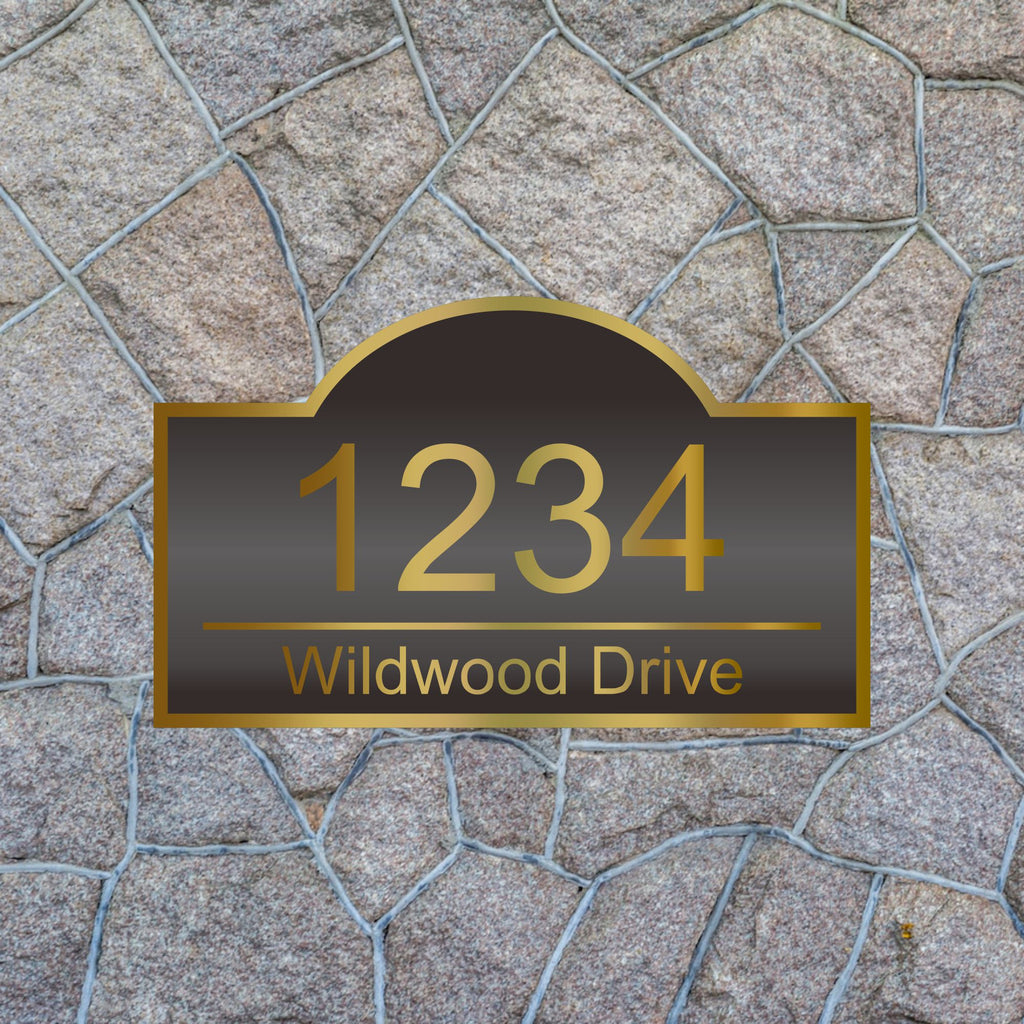 Retro Metal Building Name Address Number Plaque Hotel Villa House Bron ...