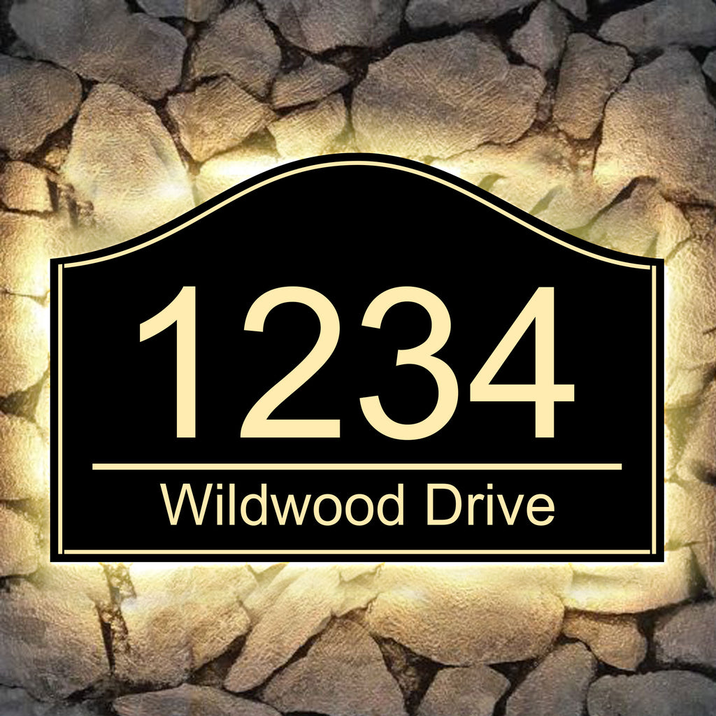 Vintage Address Plaque Classic Design Light Up House Number Address St ...