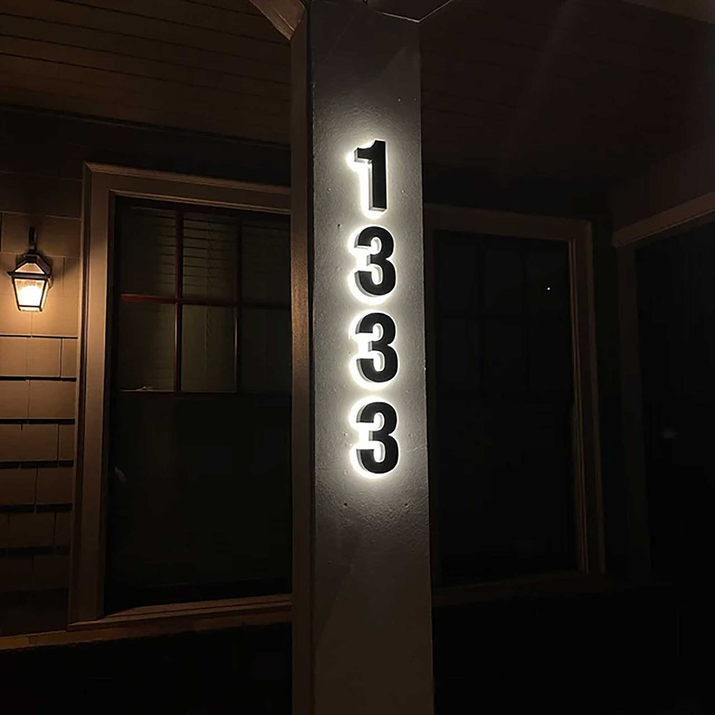 Back Light House Number Modern Led Lit up Address Numbers – Cozyle