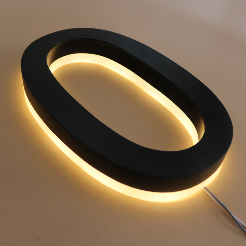 Painted metal halo lit address signs 3d raise letters light up letters ...