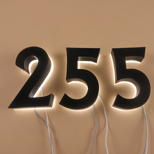 Awesome Modern Horizontal House Lighted Numbers Illuminated Outdoor Ad ...