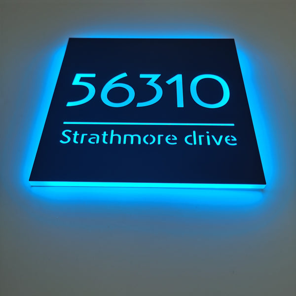 Illuminated House Number Address Plaque Light Box Waterproof Exterior ...