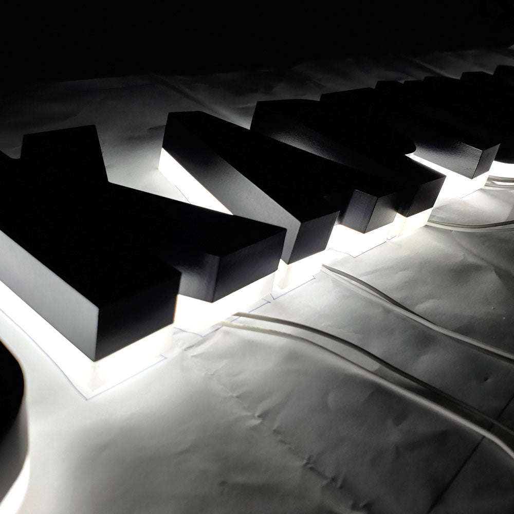 Fabricated Halo Lit Logo Laser Cut Metal Personalized beautiful led le ...