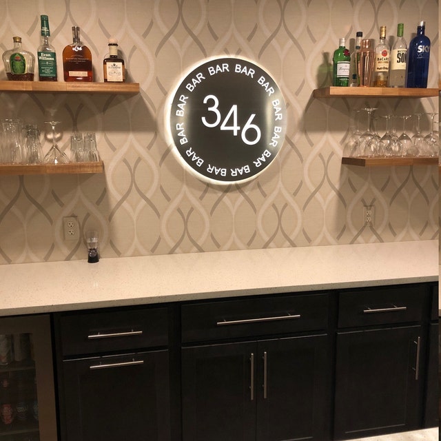 Custom Backlit Business Sign Round Led Lights Logo Signage Indoor Wall ...